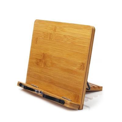 中国 Classic Portable Sturdy Light Weight Bamboo Book Stand With Adjustable Book Stand Tray 販売のため