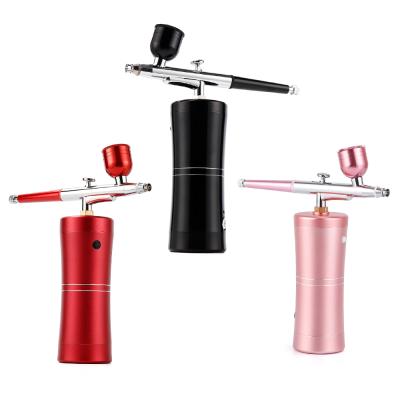 China Painting Tool Kits USB Rechargeable Nail Art Tool Tattoos USB Rechargeable Airbrush Gun Spray Gun for sale