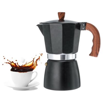 China All Black 1/2/3/4/6/9/12cups Aluminum Metal Moka Pot Coffee Maker Coffee Mug Espresso Coffee Moka Pot With Handle for sale
