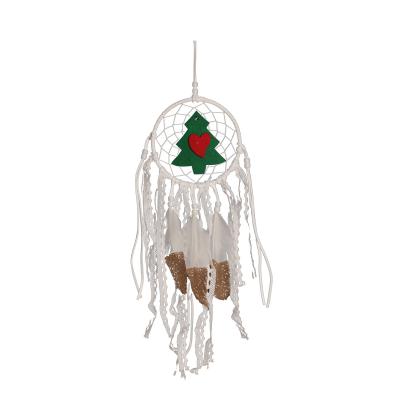 China Unique Design Bohemian Macrame Dream Catcher With Christmas Tree Decor Handmade Dream Catcher Wind Rings Home Wall Hanging Craft Gift for sale