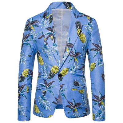 China 2020 New Men's Breathable Casual Coat Fashion Beach Pineapple Printed Suit for sale