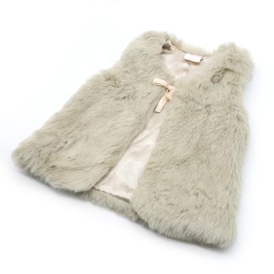 China Wholesale Soft Breathable Faux Rabbit Faux Fur Hand Knitted Fluffy Raccoon Fur Vest For Babies for sale
